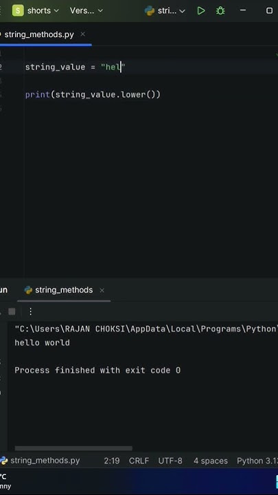 upper and lower methods of python string methods #coding #pythonforbeginners #pythonprogrammer ...