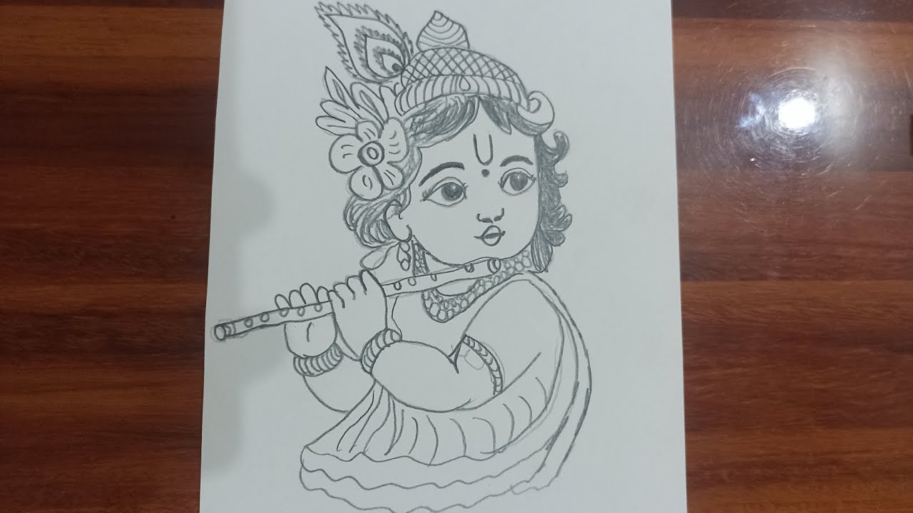 Shree krishan bhagwaan drawing/step by step - YouTube