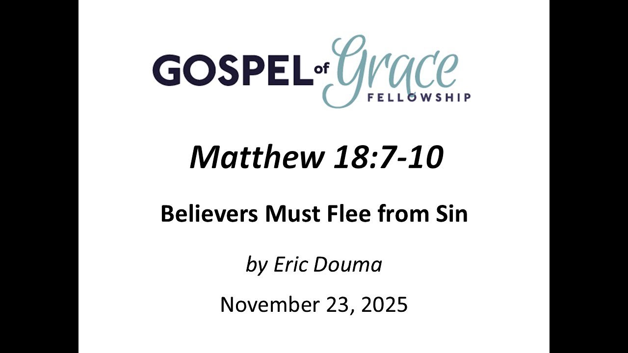 Believers Must Flee from Sin - Matthew 18:7–10 - YouTube