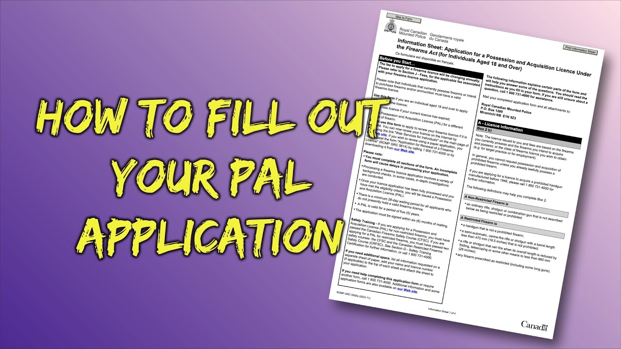 How to fill out your PAL application - YouTube