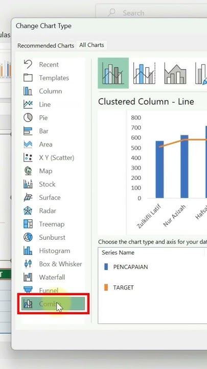 MEMBUAT COMBO CHART DI EXCEL‼️ 2 chart digabung menjadi satu. Credits IG/ zulkifli_latif92 - YouTube