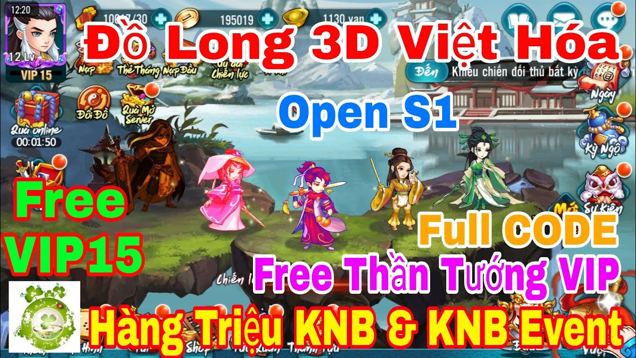 Đồ Long 3D Việt Hóa Open S1 Vào 10h00 Ngày 22/12 | Free VIP15 + Full CODE + Hàng Triệu KNB ...