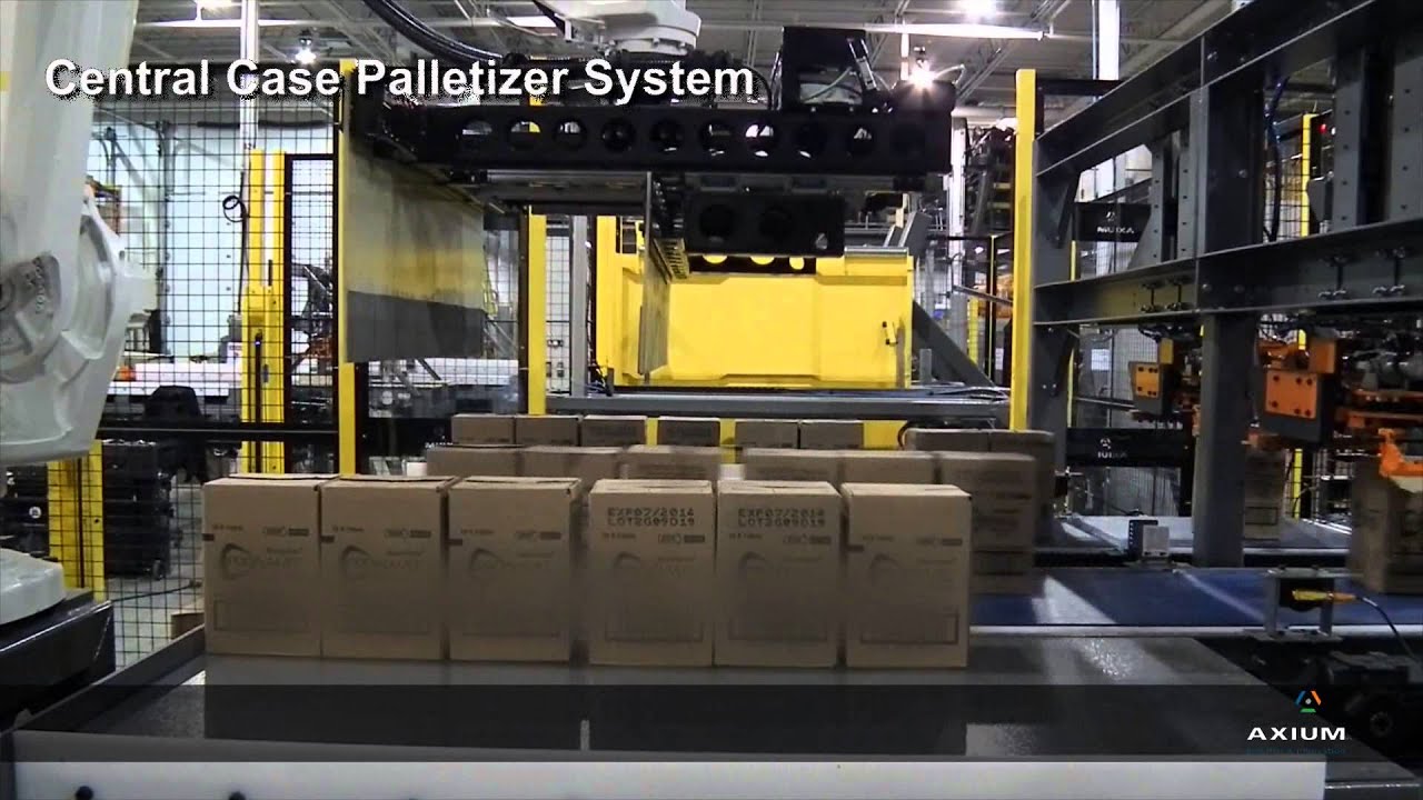 Robotic palletizing system for small cases - YouTube