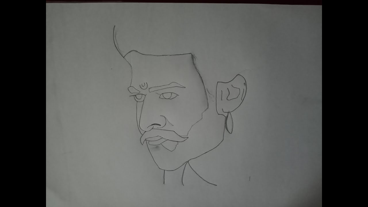 How to draw Bahubali Prabhas(OUTLINE)-PART-1(VERY EASY) - YouTube