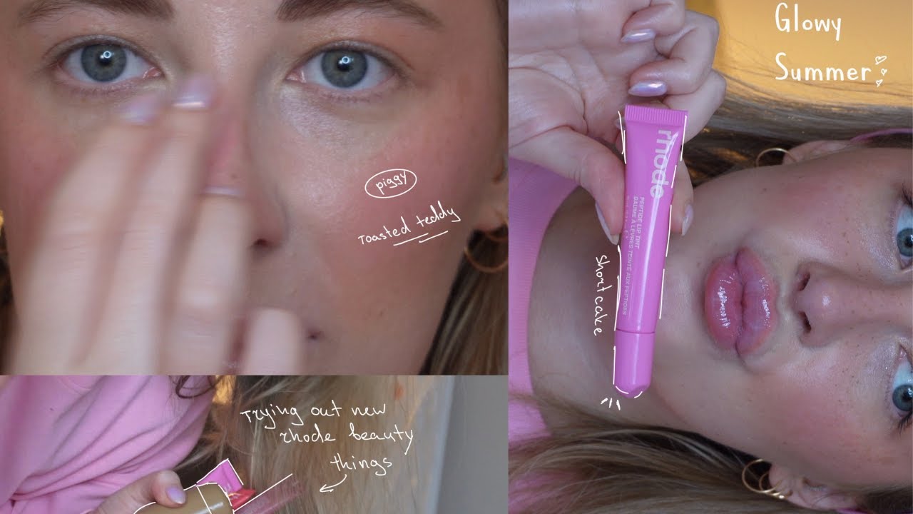 rhode summer | glowy everyday makeup ・₊ ⋆⭒˚｡⋆ - YouTube