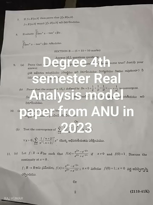 Degree 4th semester Java paper from ANU in 2023 - YouTube