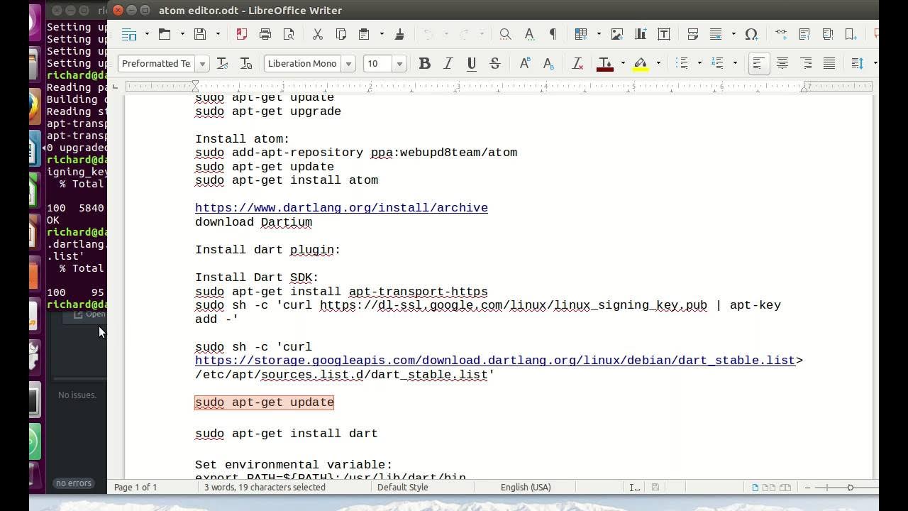 Dart Computer Programming for Beginners: 11 Atom Editor with Dart Plugin on Ubuntu - YouTube