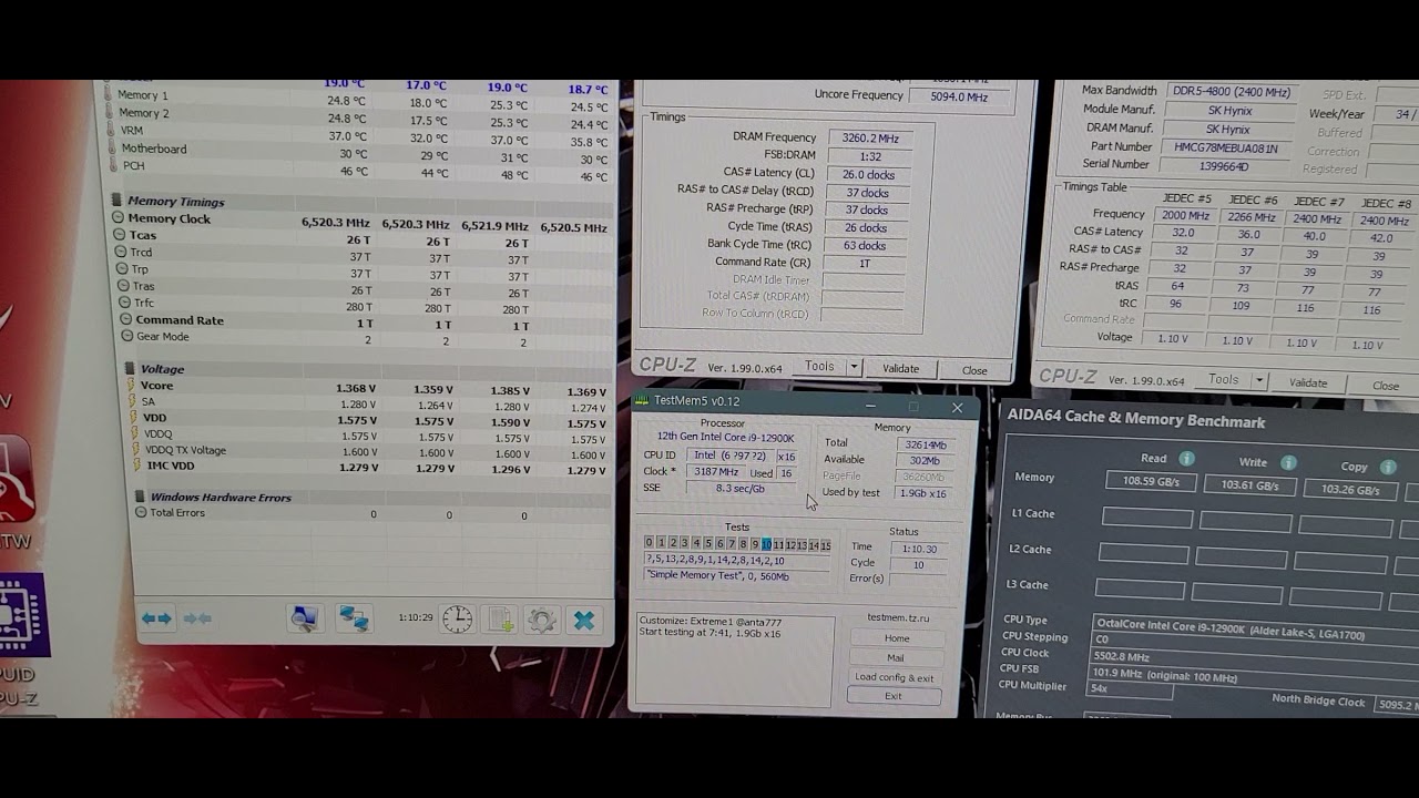 DDR5 Stable OC : 6520Mhz CL26 1T (12900K) - YouTube