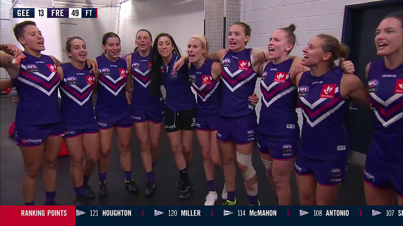 AFLW: Team song v Geelong - YouTube