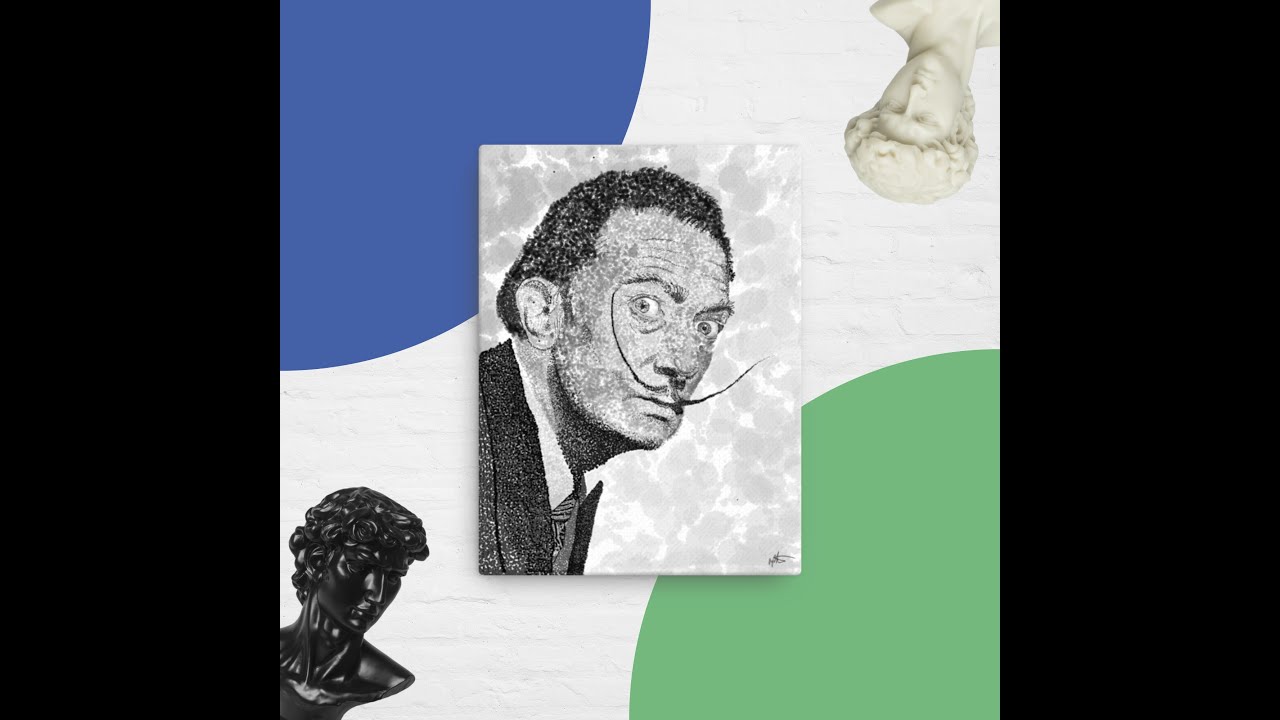 Salvador Dali Pointillism Canvas - YouTube