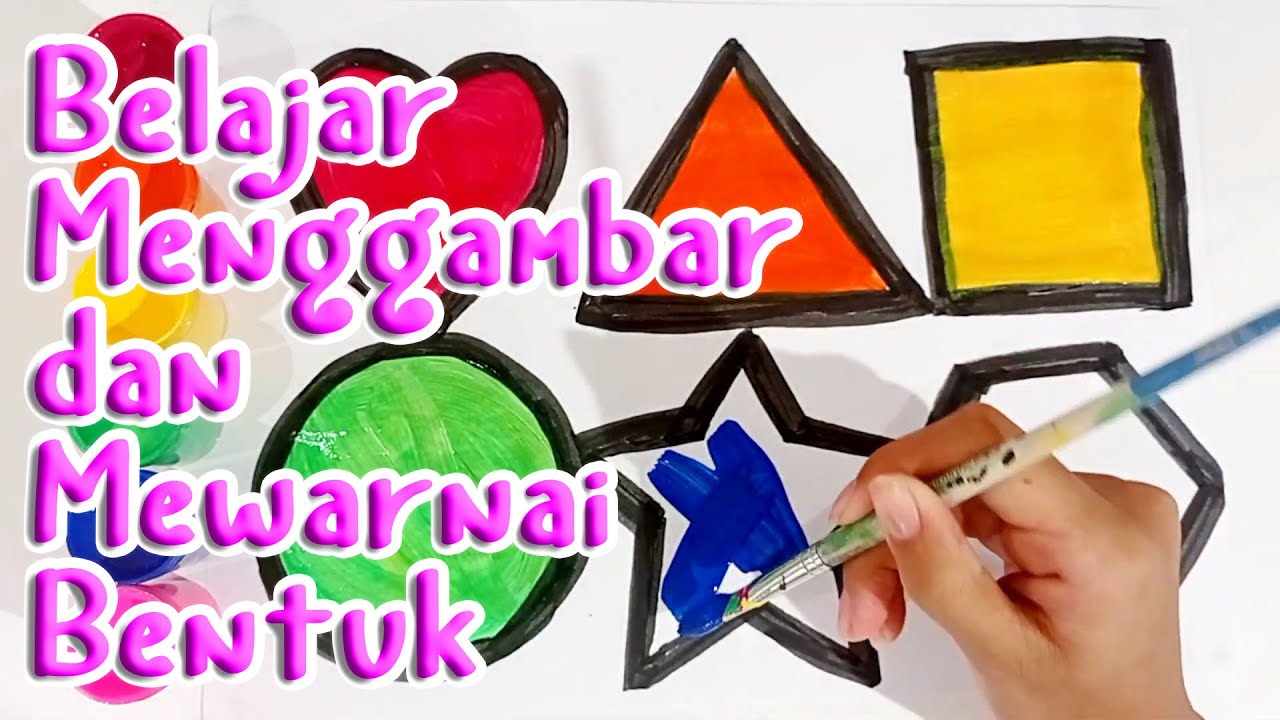 belajar menggambar dan mewarnai bentuk - YouTube