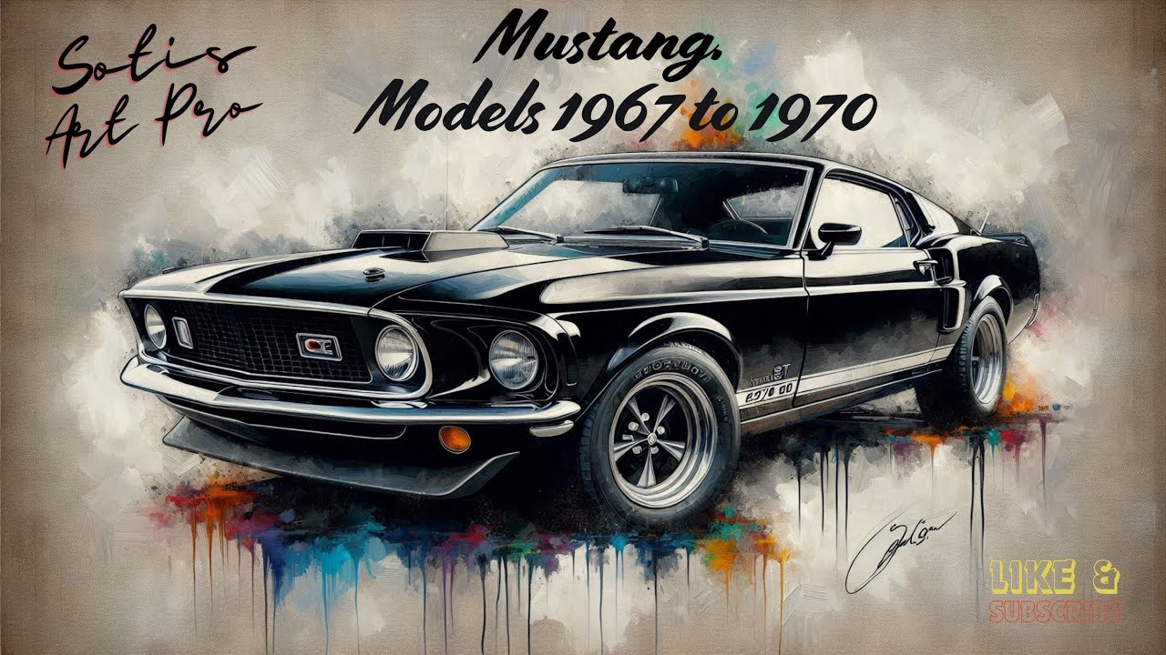 “Digital Oil Painting Journey: Ford Mustang Evolution from 1967 to 1970 ...