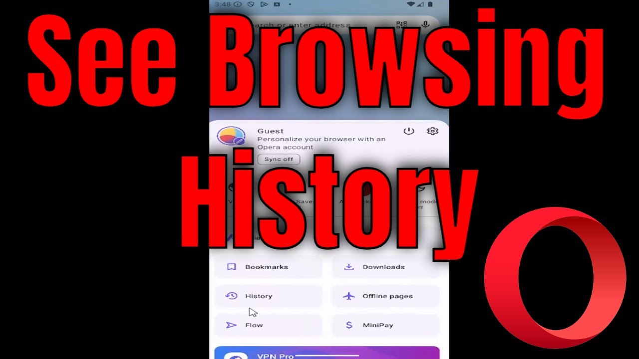 How to See Browsing History on Opera Mobile Browser [Guide] - YouTube