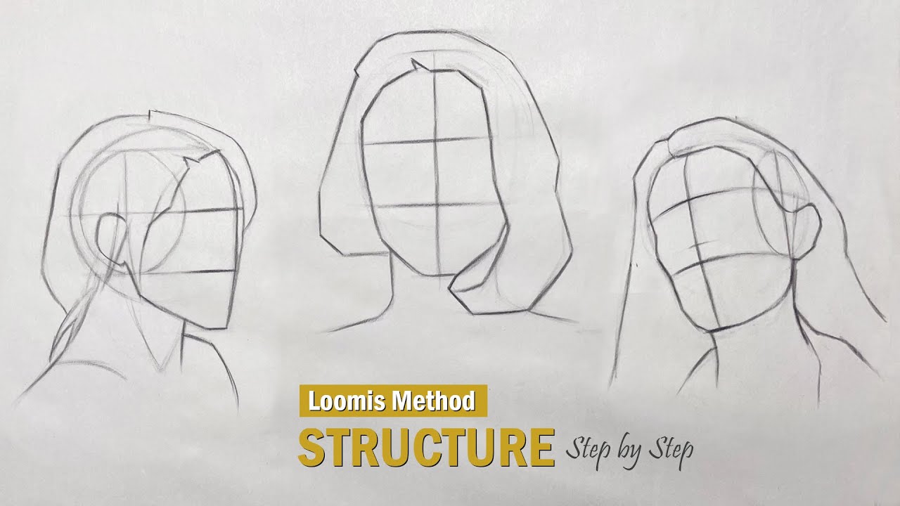 How to Draw Head using Loomis method in different angles (Structure ...