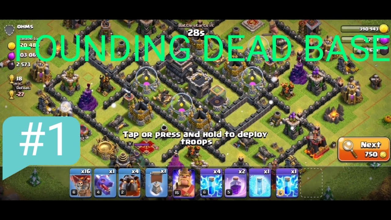 FOUNDING DEAD BASE IN COC / BIKI GAMERS / CLASH OF CLAN - YouTube