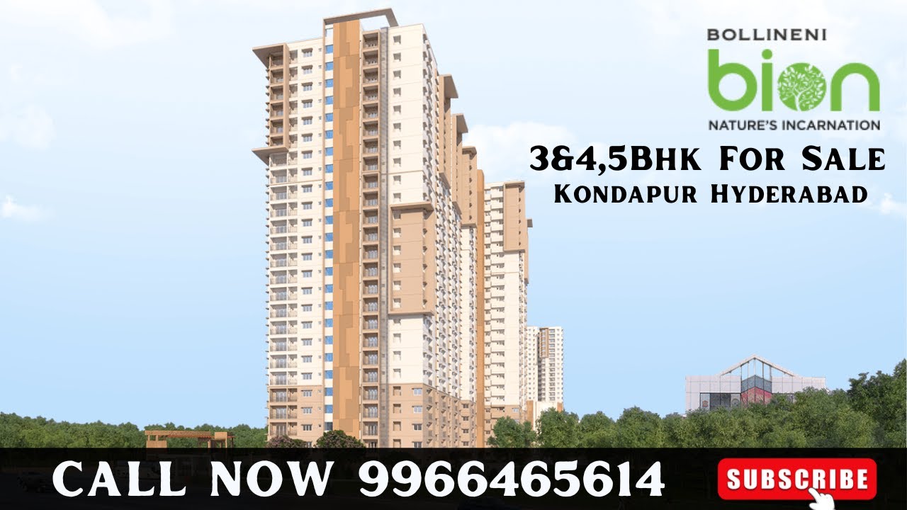 3 Bhk For Sale in Kondapur Hyderabad | Bollineni Bion | Gated Community ...