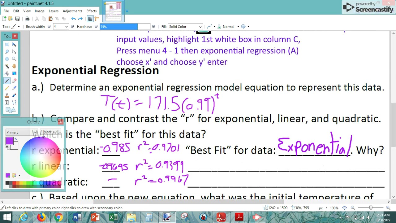 Exponential Regression with Desmos - YouTube