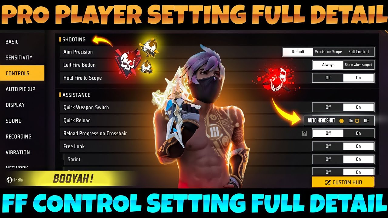 Control Setting Free Fire | Pro Player Setting Free Fire 2023 | Free ...