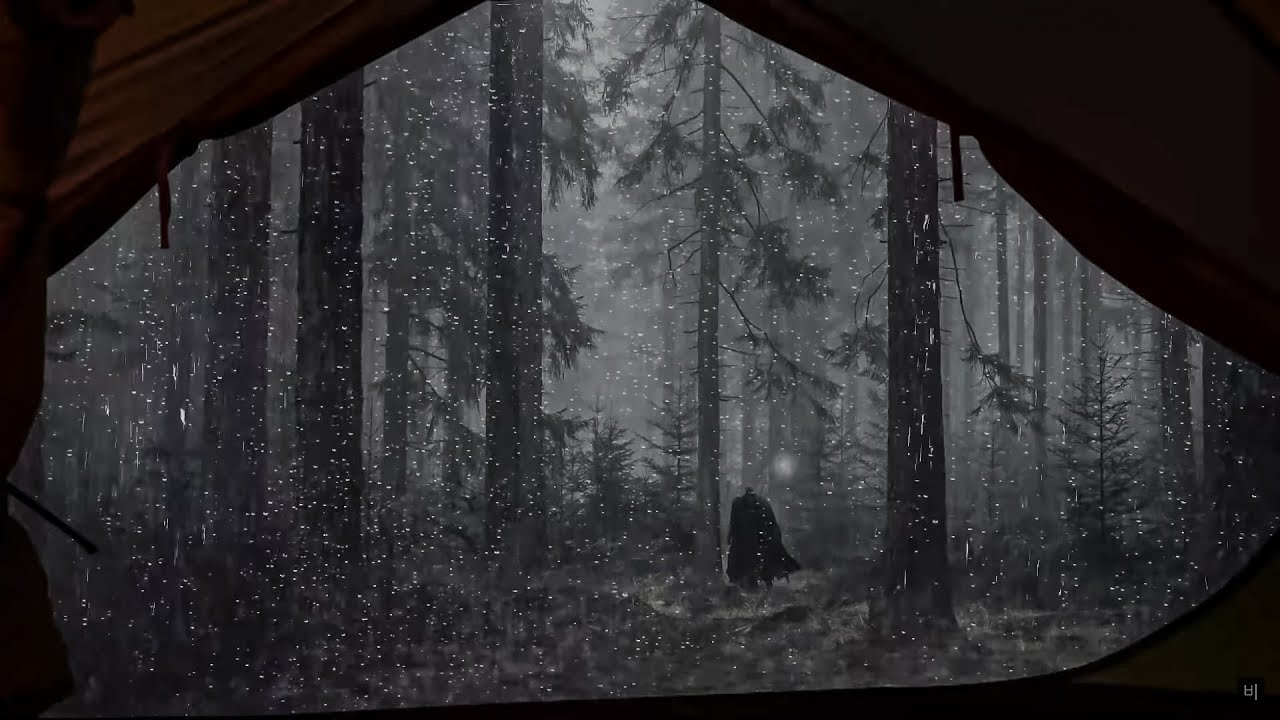 Rain over campfire and tent Comfortable rain sound for 1 hour of sleep ...