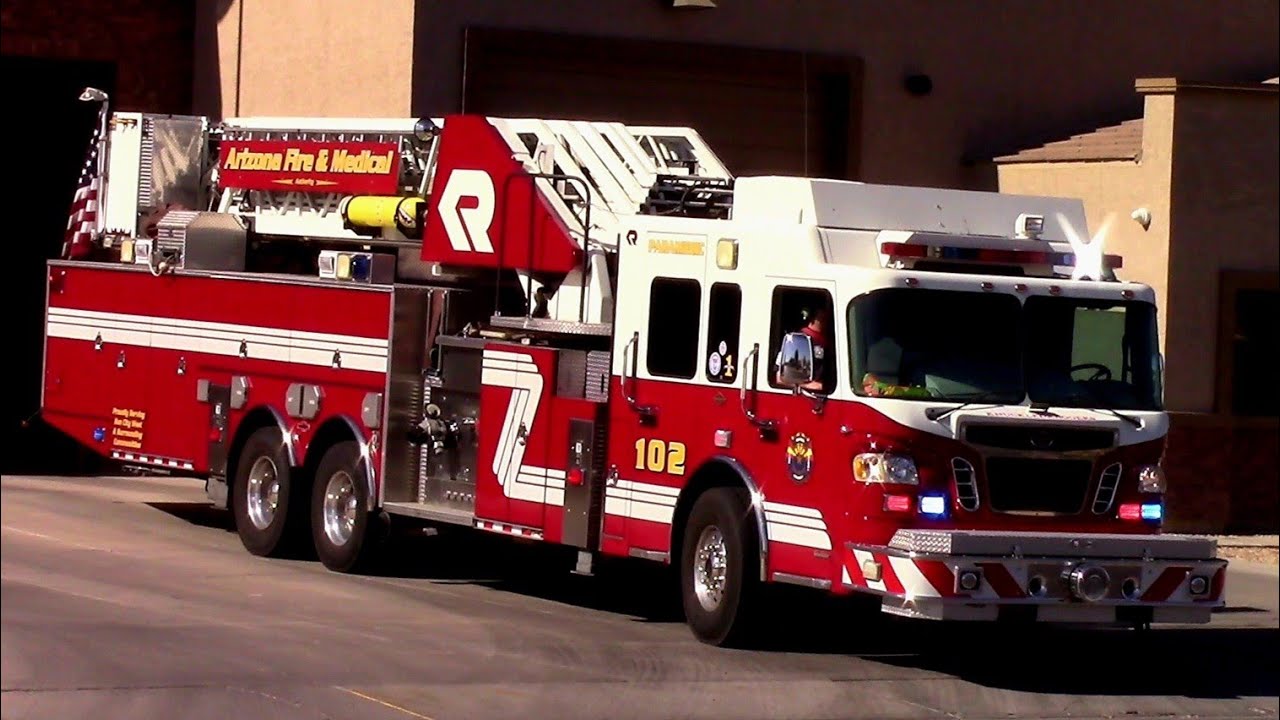 Arizona Fire & Medical Authority Ladder 102 Responding *Q* - YouTube