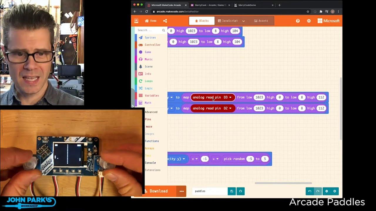 MakeCode Minute: Paddle Games @adafruit @johnedgarpark #adafruit @MSMakeCode #makecode - YouTube