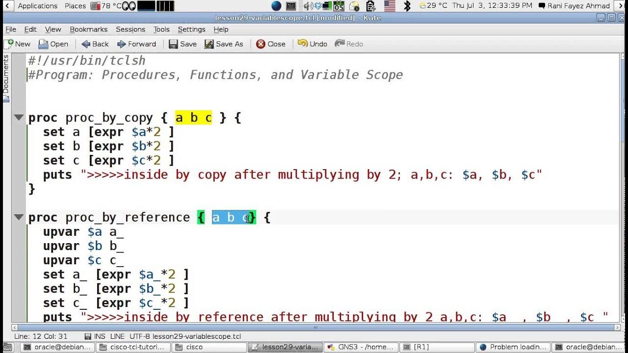 Tcl/Cisco Lesson 29 : Variable Scope (English Version) - YouTube