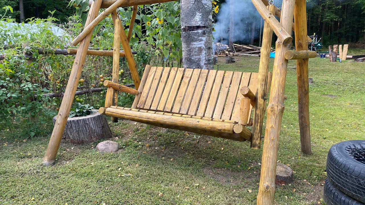 Log Swing Chair Build - YouTube