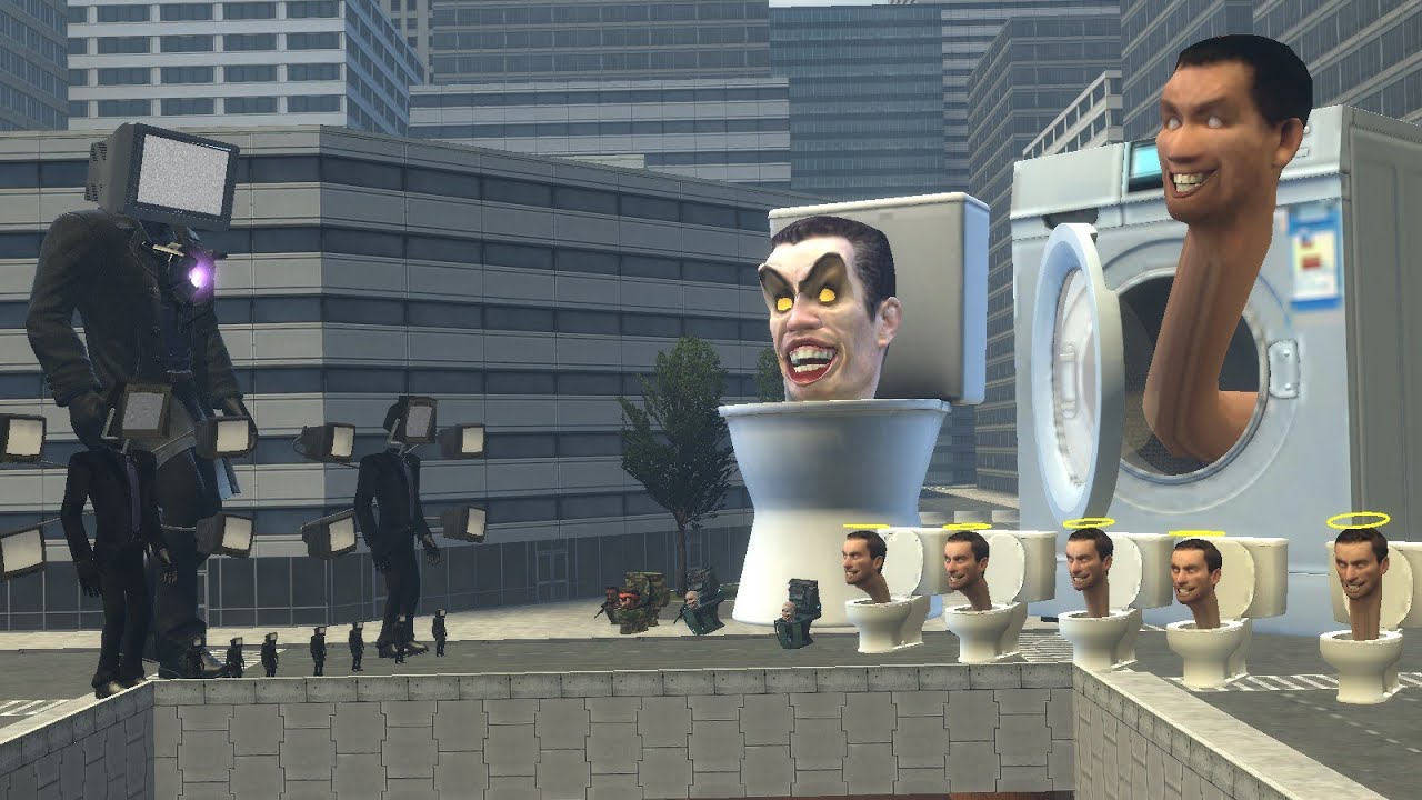 SKIBIDI WASHING MACHINE AND SKIBIDI TOILET GIANT BOSSES VS TV MAN ...