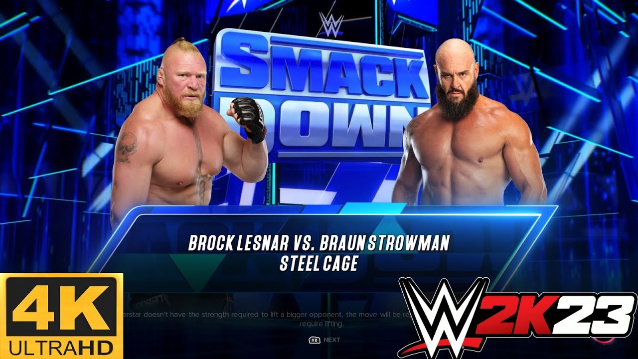 BROCK LESNAR VS BROWN STROWMAN WWE SMACK DOWN STEEL CAGE MATCH OCT 2023 ...