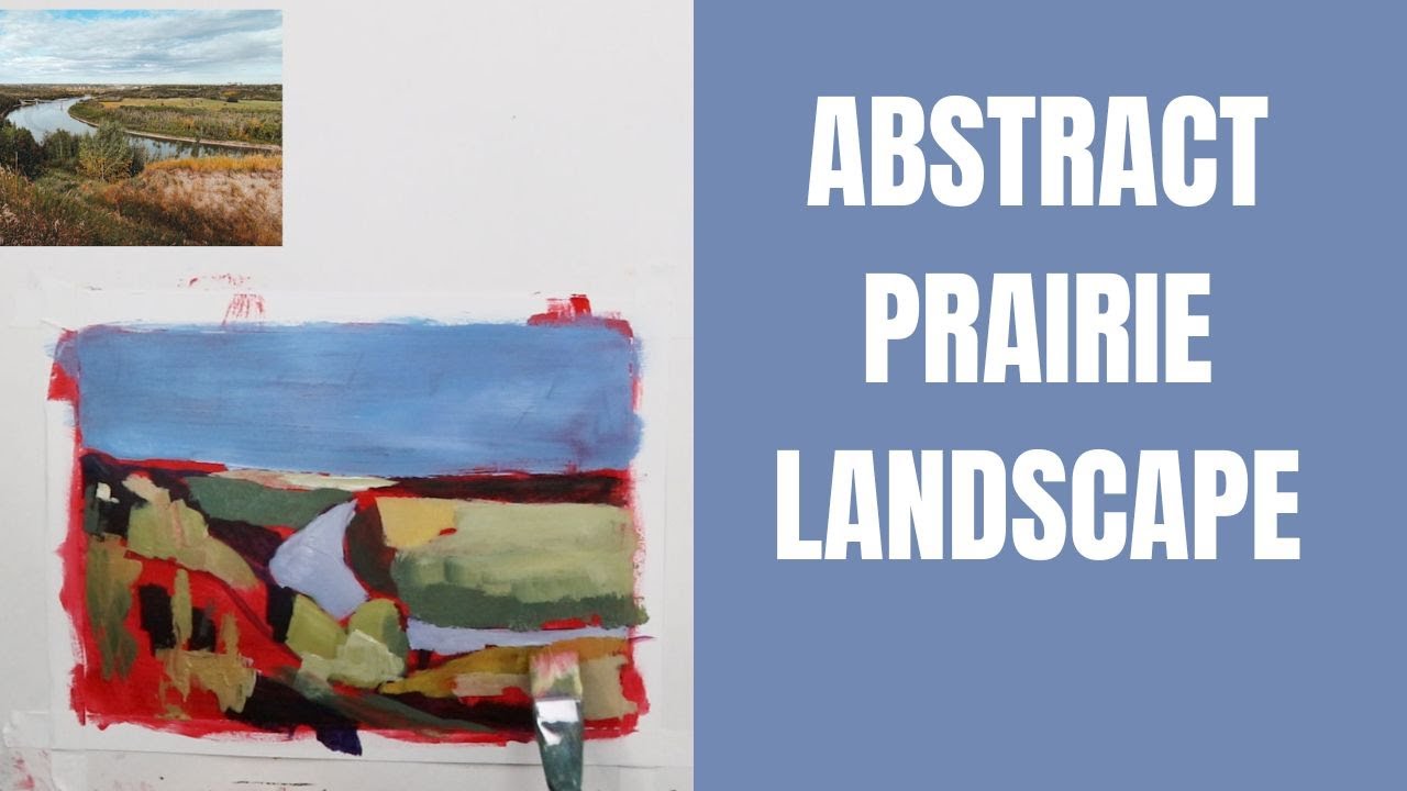 141 ABSTRACT LANDSCAPE: A Fall Prairie Scene painted with acrylic paint ...