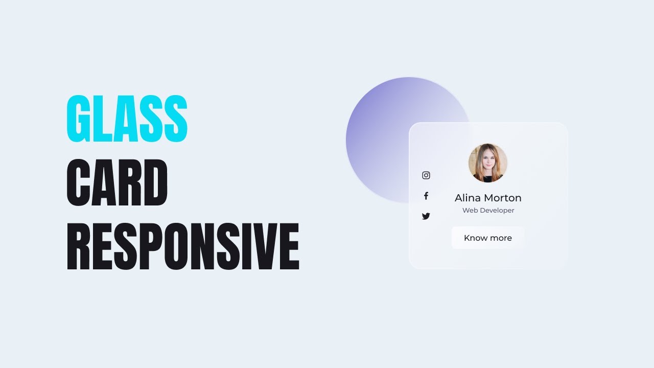 Glassmorphism Ui Card Responsive Usign Html And Css Youtube