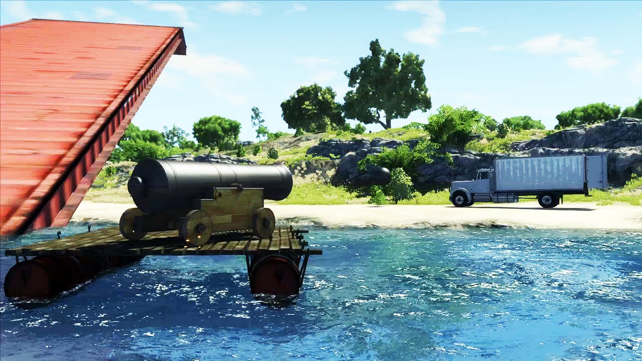 BeamNG.drive - Boats, Cannons, Buoyancy & More (60FPS HD) - YouTube