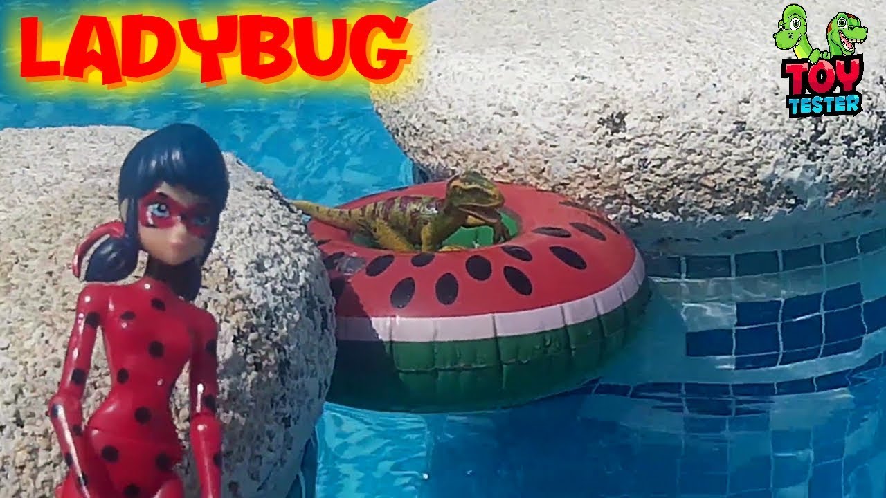 Ladybug rescata a Dino que cae en la piscina | Vídeos de dinosaurios de ...