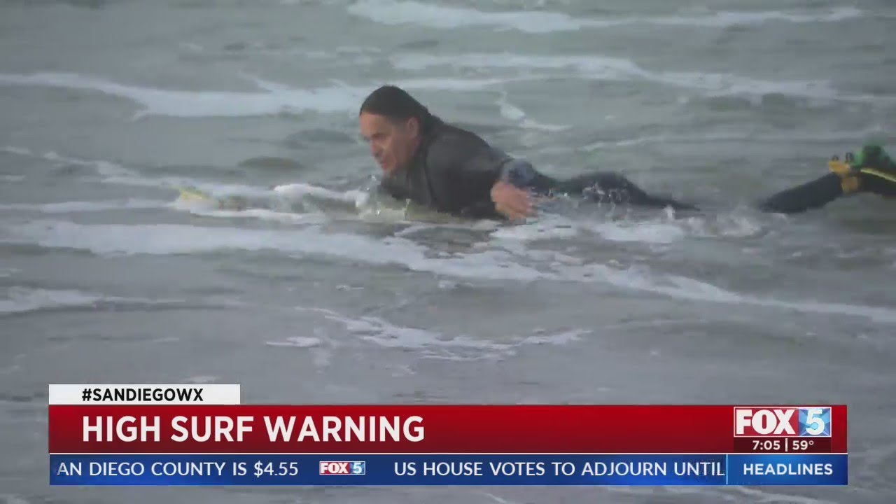 High Surf Warning In San Diego - YouTube