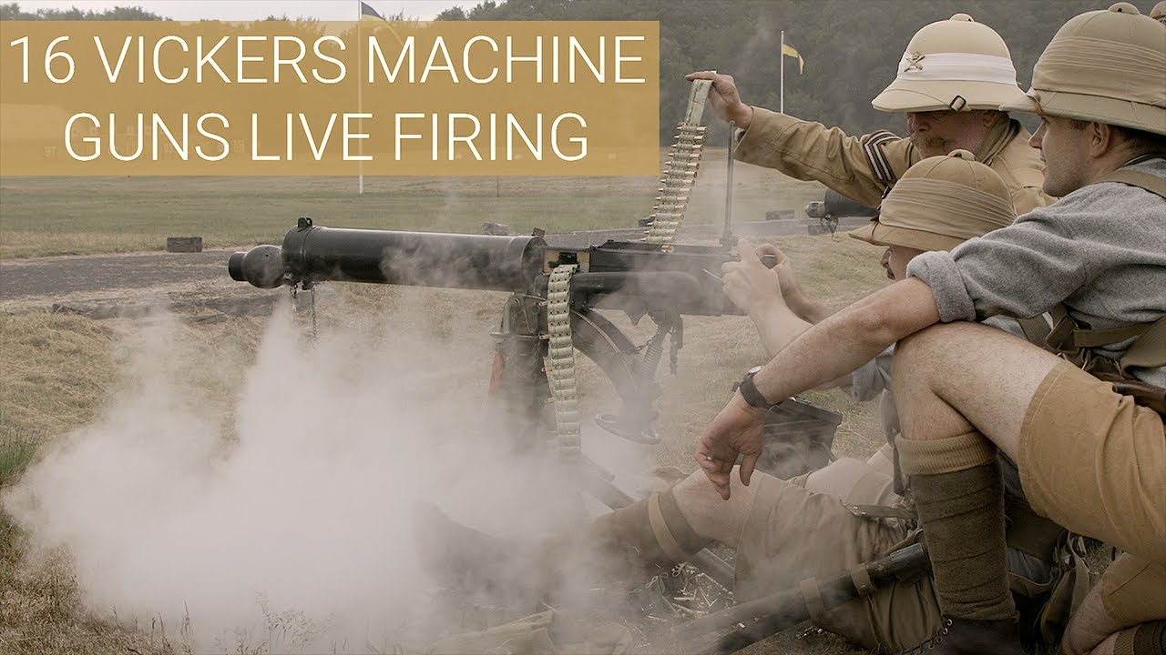 16 Vickers Machine Guns Live Firing | Bisley - YouTube