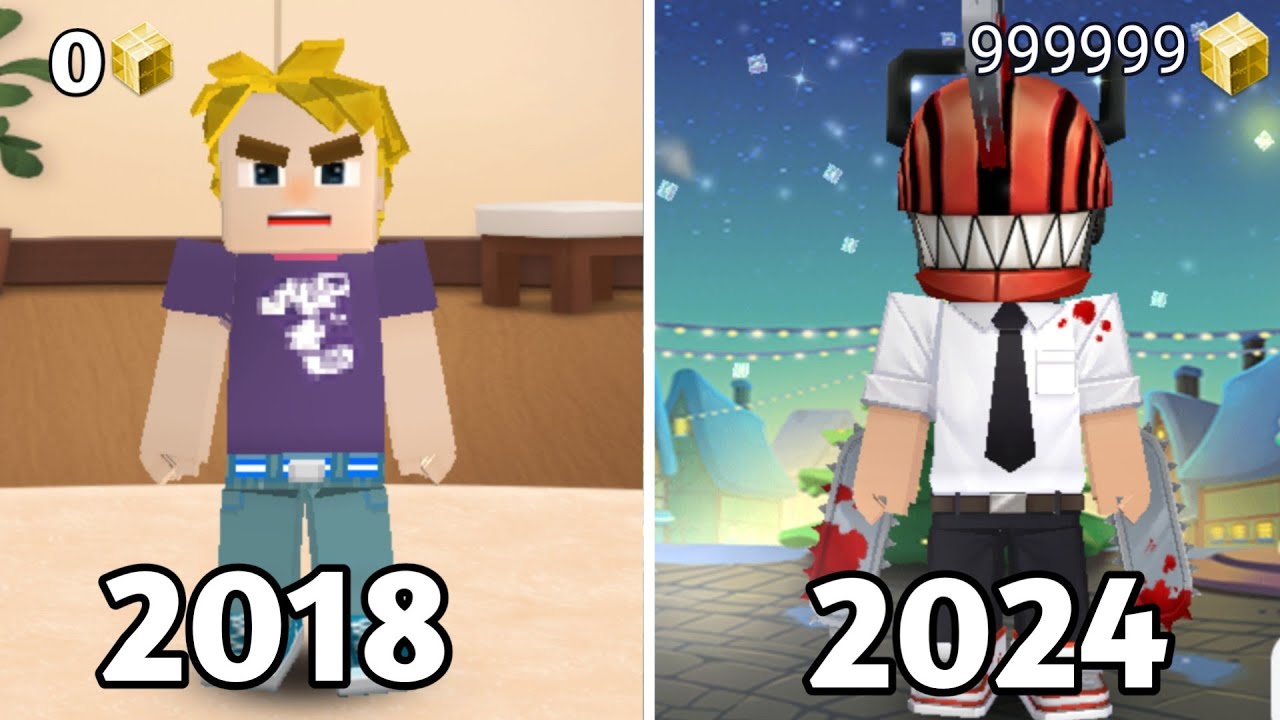 2018 vs 2024 in Blockman Go Skin! - YouTube