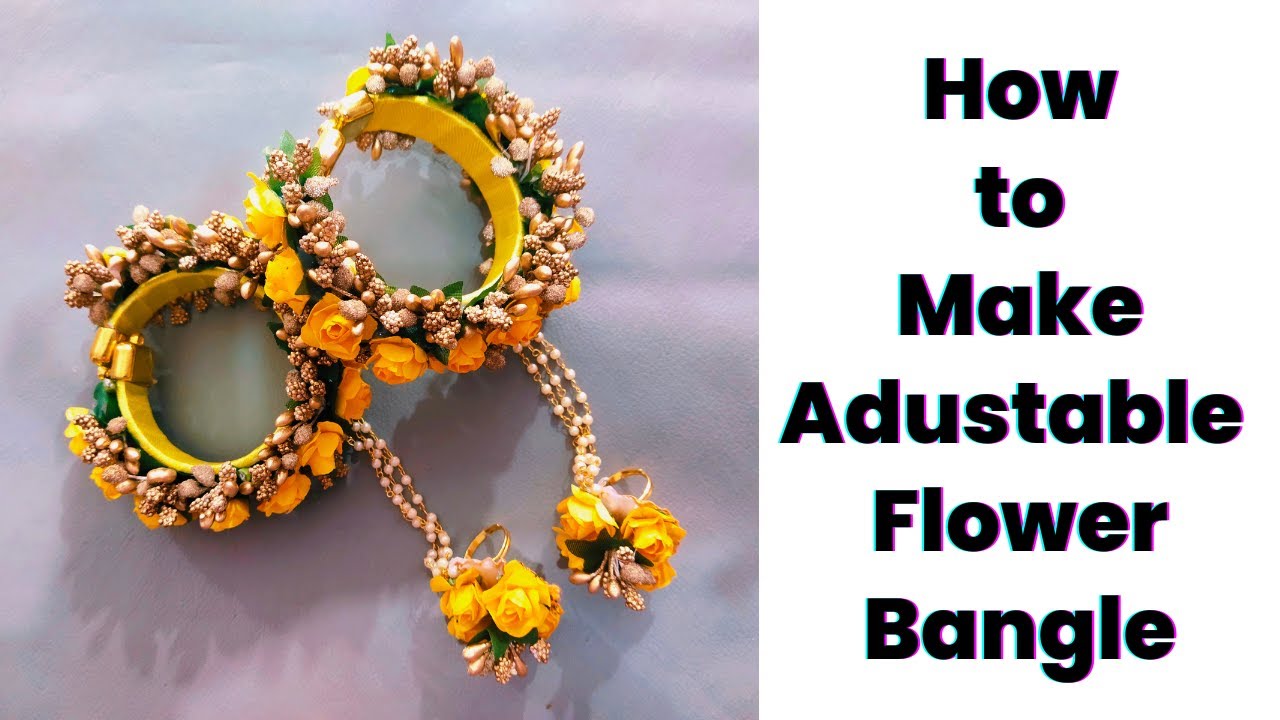 How to make Adjustable Flower Bangles at Home | Artificial Flower ...