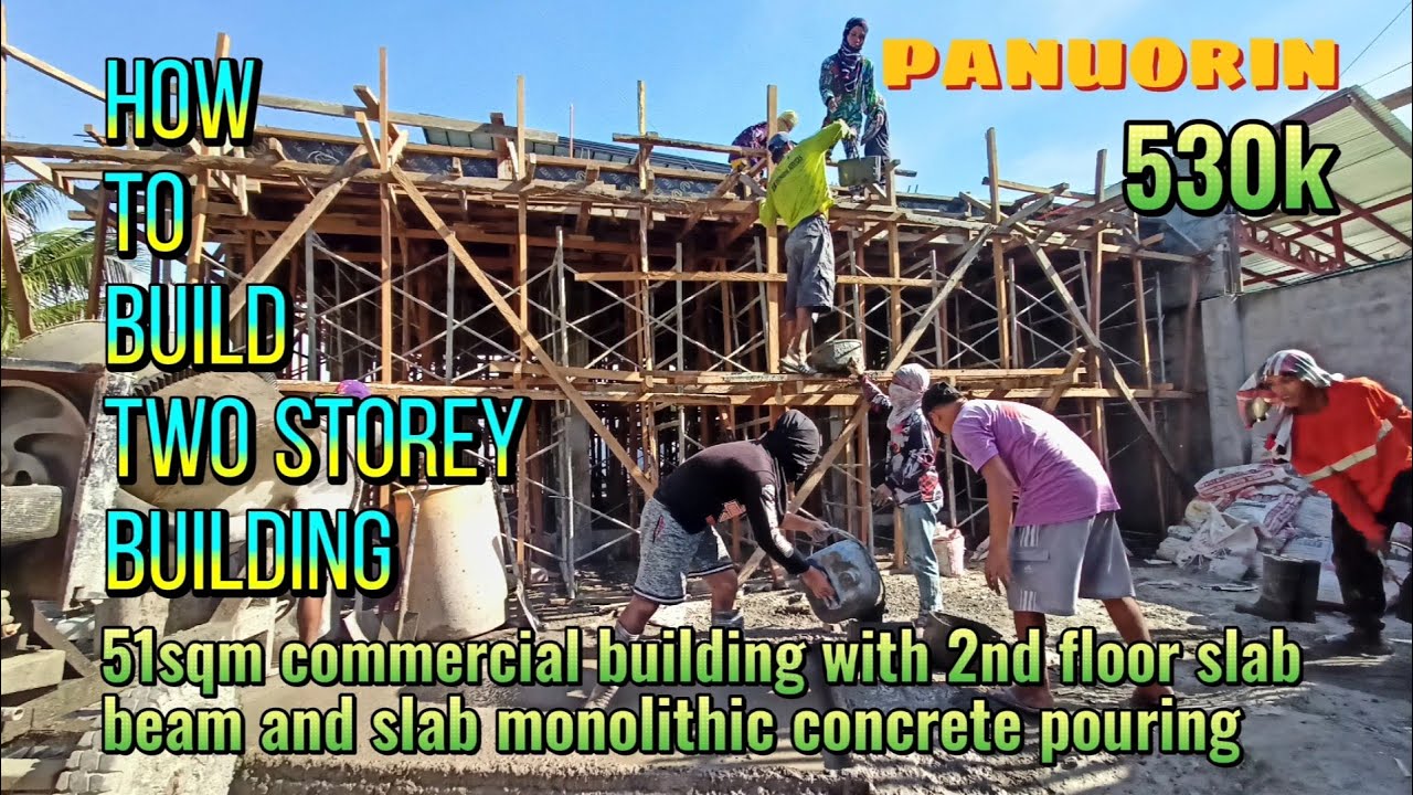 CONCRETE POURING COLUMN BEAM SLAB CONSTRUCTION PROCESS | TRADITIONAL ...