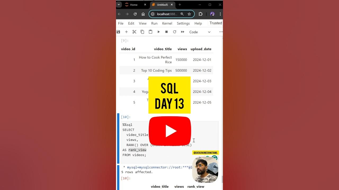 Day13 - 𝐒𝐐𝐋 𝐢𝐧 𝟔𝟎 Seconds - YouTube