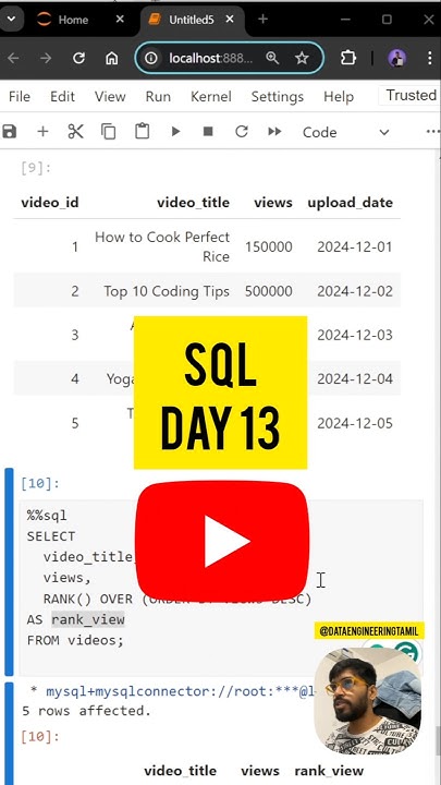Day13 - 𝐒𝐐𝐋 𝐢𝐧 𝟔𝟎 Seconds - YouTube