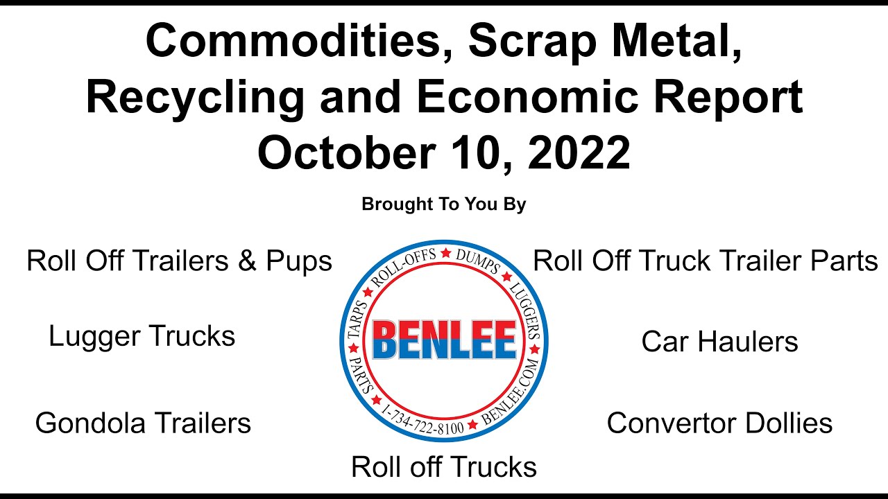 Scrap Metal, Recycling, Global Economic and Commodities Report 10/10/22 ...
