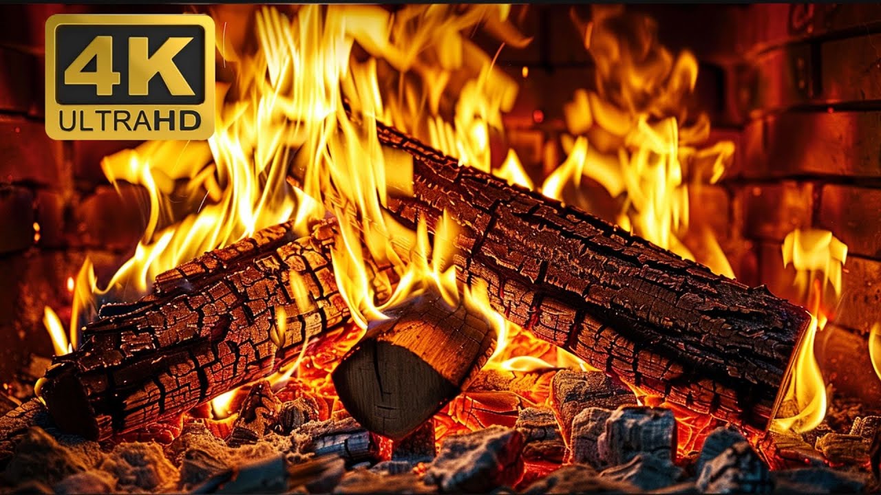 🔥 12 HOURS 4K Fireplace. Calming Fire & Soft Crackling Sounds for ...