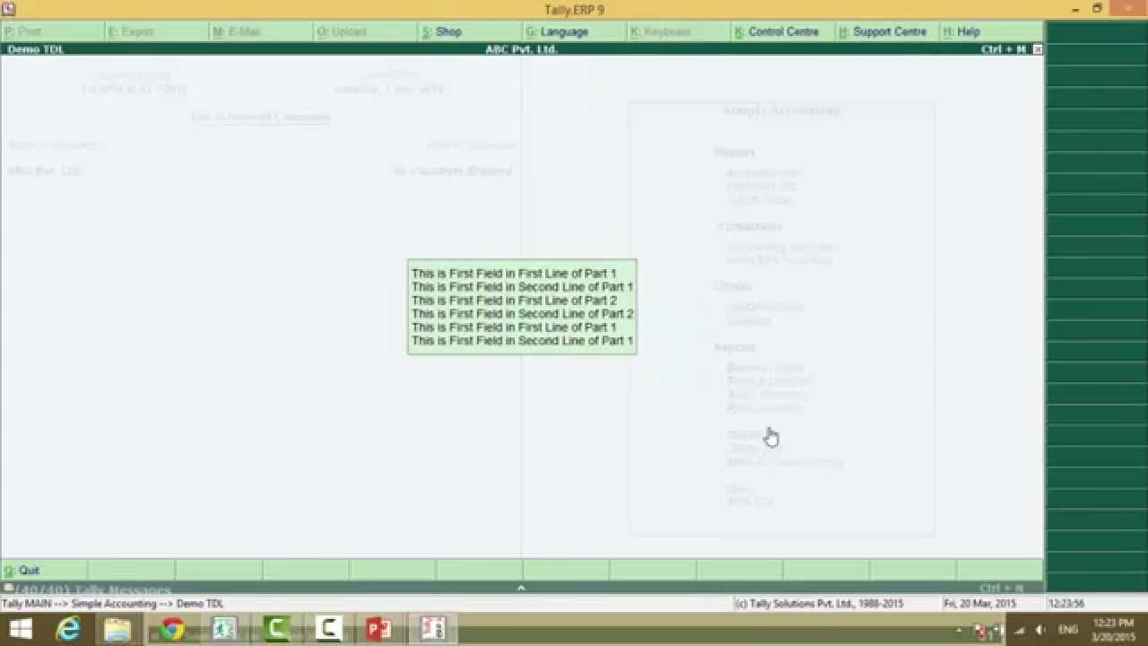 Learn How to do Customization in tally - Basic TDL session1 Part11 ...
