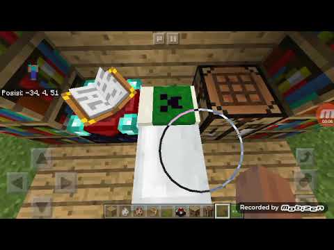 Cara membuat kasur creeper di minecraft - YouTube