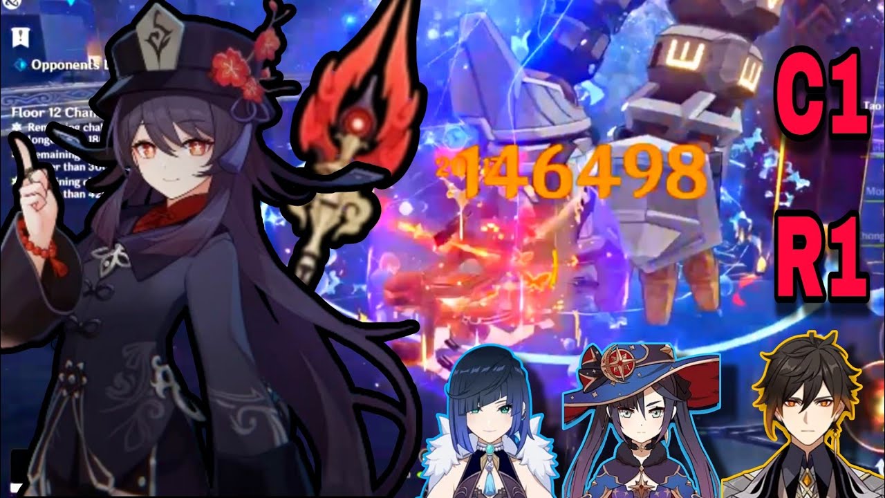 Hutao vs 3.4 Spiral abyss first half (genshin impact) - YouTube