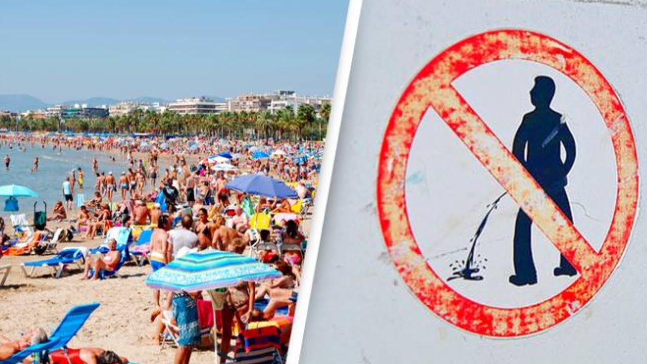 Spain will fine people who pee in the sea - YouTube