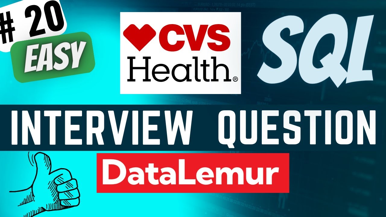 (Part 3) CVS HEALTH Interview Question Solved - SQL | "Pharmacy ...