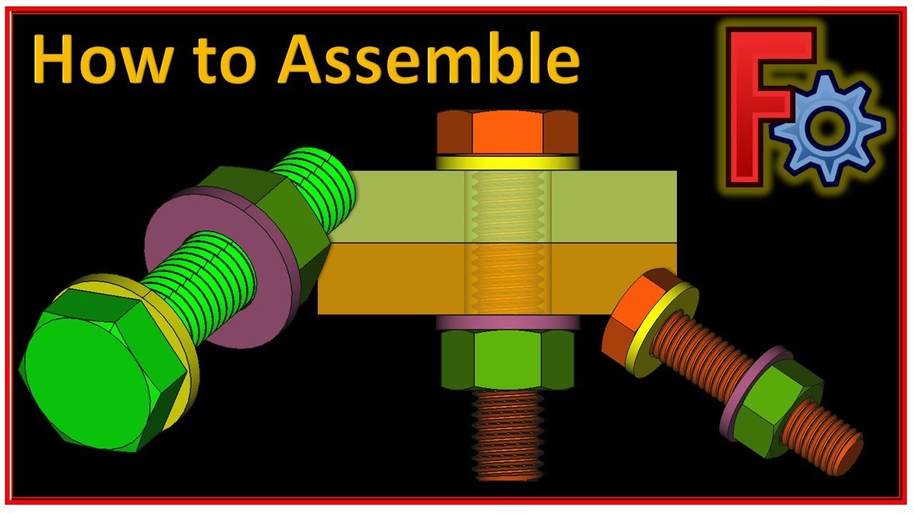Freecad A2plus Workbench Tutorial: Assembling Plates, Washers, Threaded ...