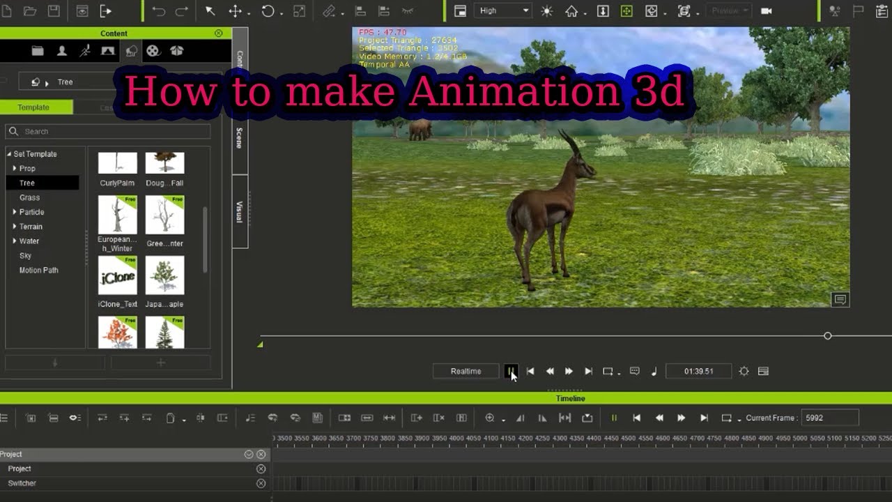 Animal animation and 3d layout in iclone 7 - YouTube