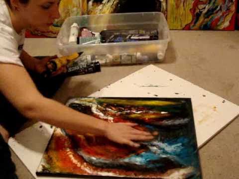 Acrylic Finger Painting: Late Night Mind Chatter - YouTube